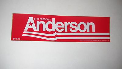 Anderson for President Bumper Sticker* | eBay
