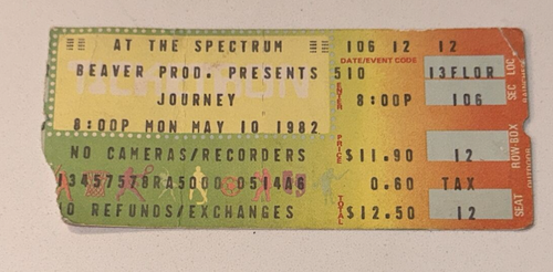 Ticketron Journey Concert Music Ticket Stub Spectrum Philadelphia Show ...