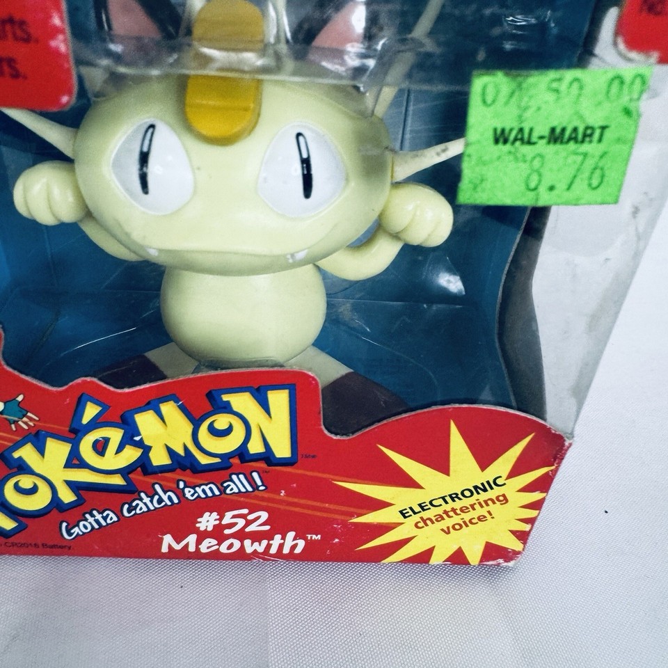 Hasbro Pokemon #52 Meowth figure with Electronic Chattering Voice Water ...