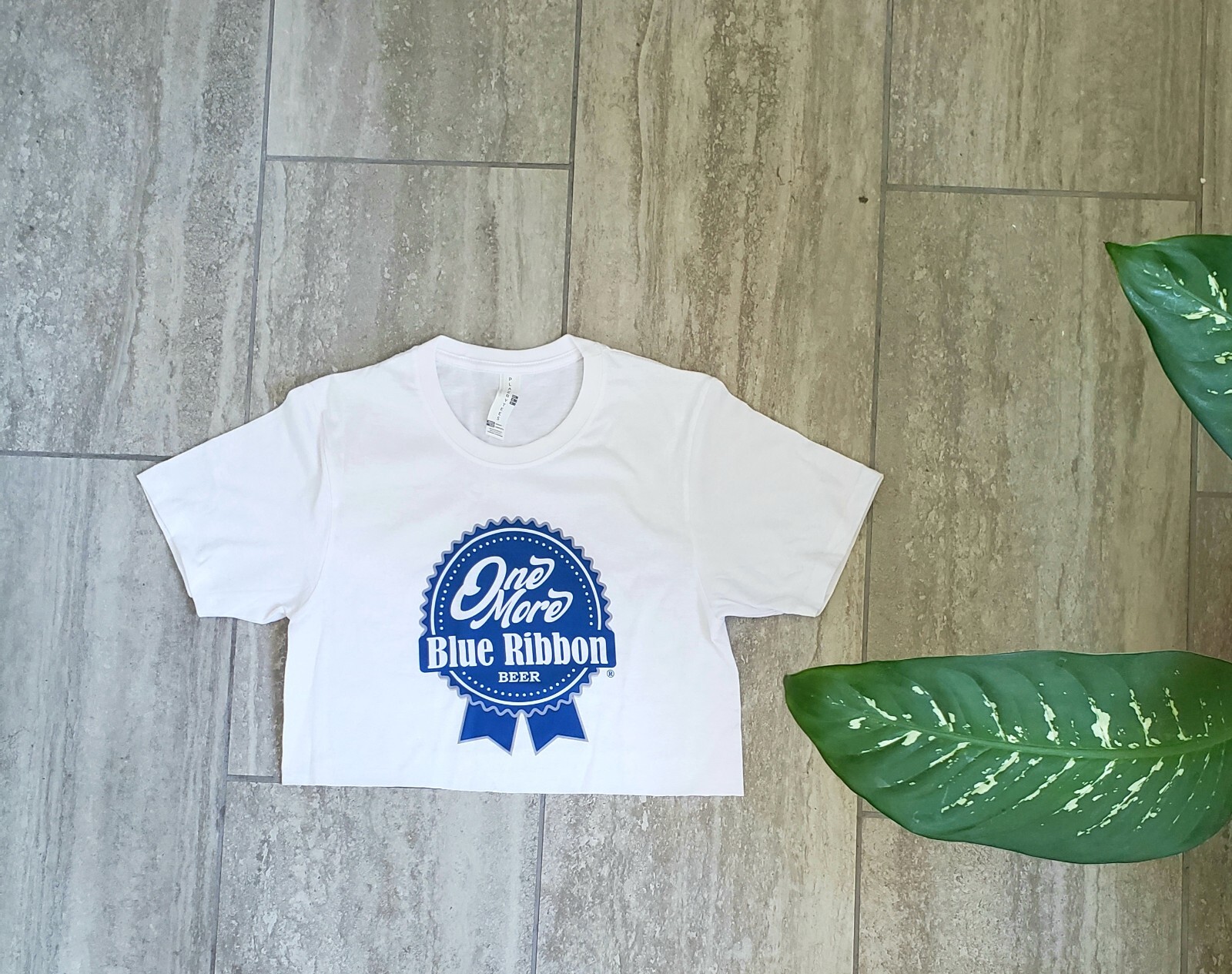 One More blue ribbon beer Cropped top shirt | eBay