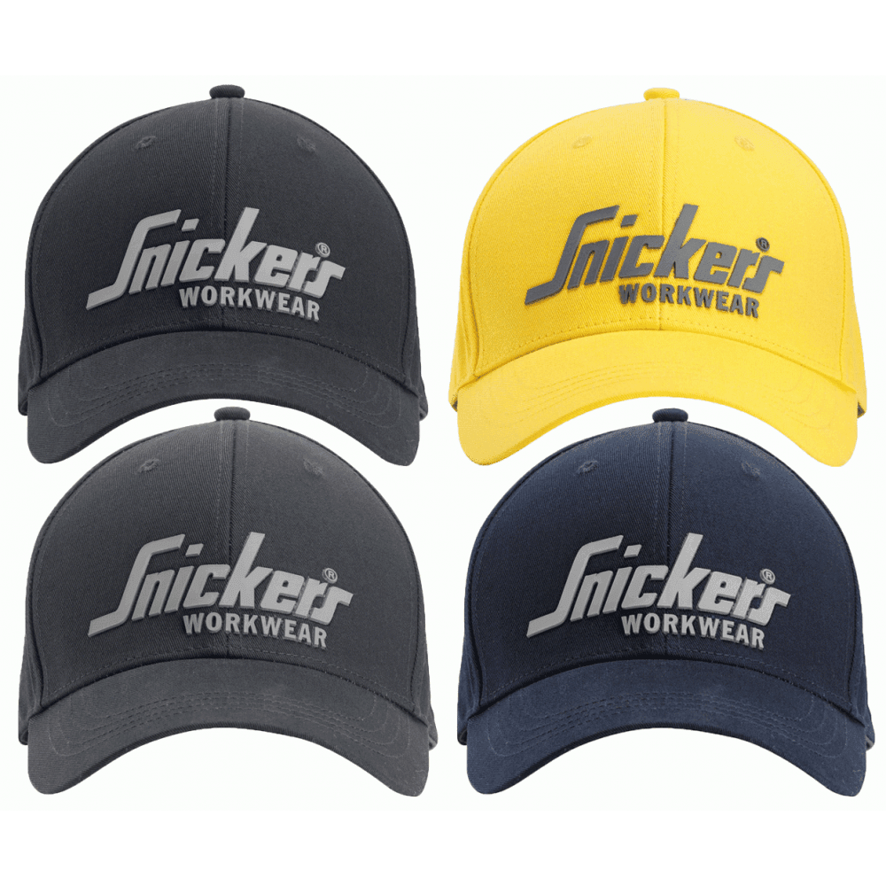 Snickers 90410404000 Logo Cap Black Workwear Logo Hat Baseball for sale ...