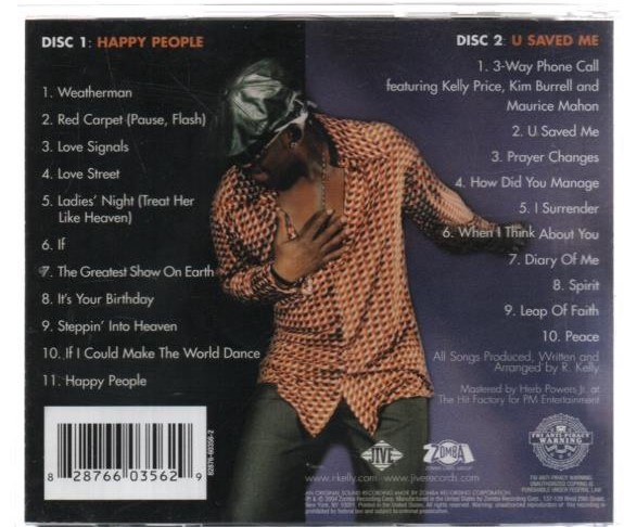 R. Kelly - Happy People/U Saved Me (as new double CD 2004) 828766150827 ...