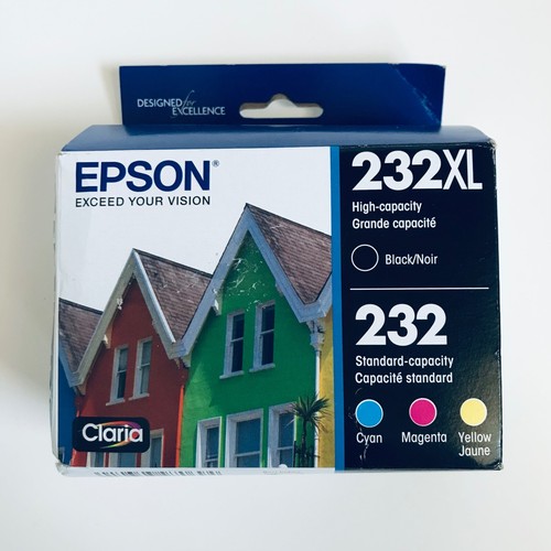 2028 Genuine Epson 232XL Black & 232 Color Ink Cartridges T232XL-BCS ...