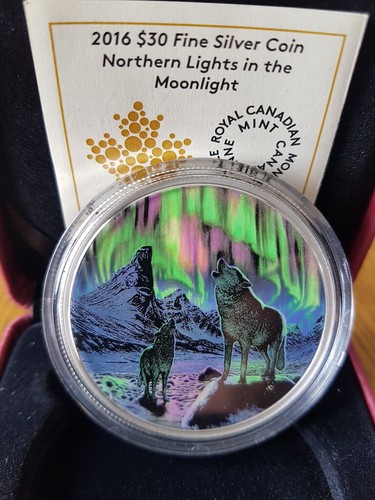 2016 Canada $30 Pure Silver Coin Glow in the Dark - Northern Lights ...