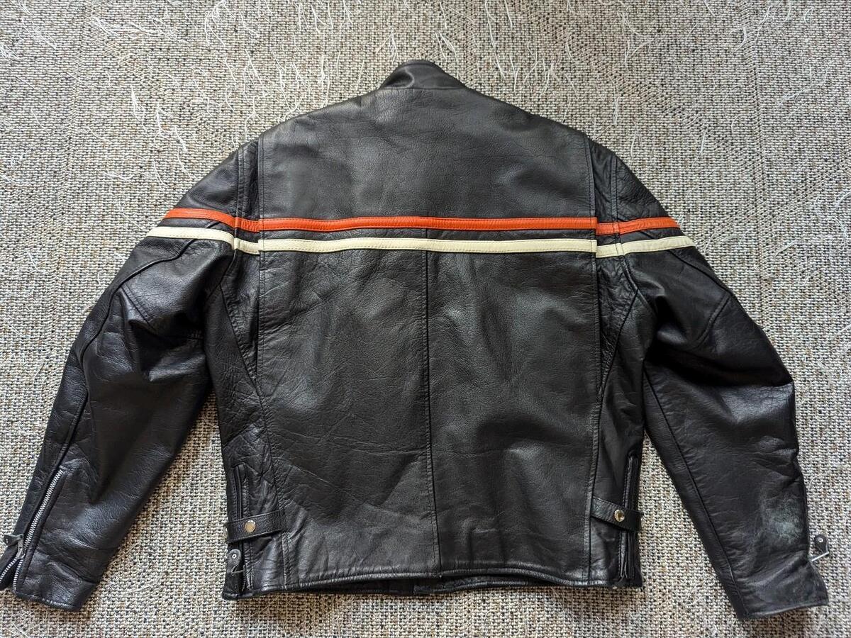 vintage 1990s motorcycle jacket 44 black leather CAFE RACER vintage 1990s motorcycle jacket 44 black leather CAFE RACER