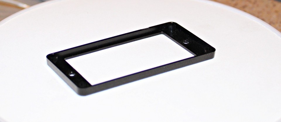 (1) New Custom Color Humbucker Ring Black Plastic Flat Frame No Taper ...
