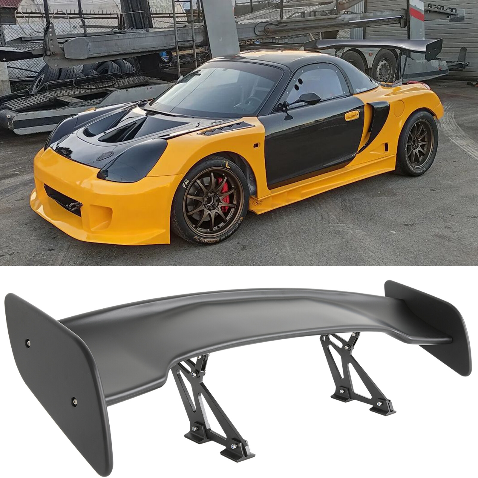 For Toyota MR2 Matte Black 46" GT Rear Trunk Spoiler Racing Wing ...