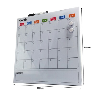 Magnetic Monthly Planner Board Dry Wipe Week Day Plan Office Schedule ...