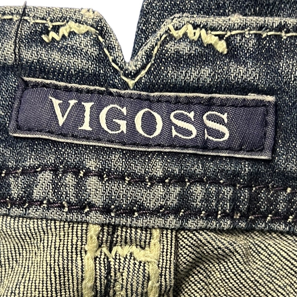 Vigoss Capri Jeans 5 Blue Distressed Embroidered Pockets Faded USA Logo ...