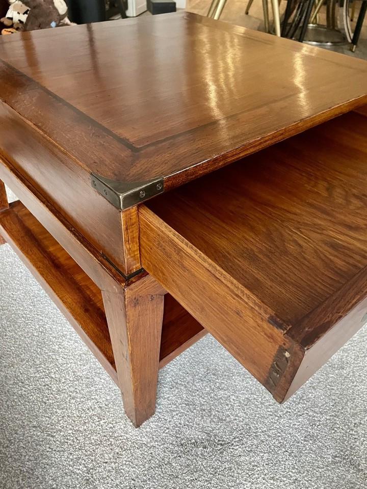 Campaign Military Side Table Solid Wood pos Eicholtz Bargain 6 | eBay UK