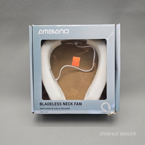 Ambiano Bladeless Neck Fan USB Rechargeable Portable White Personal ...
