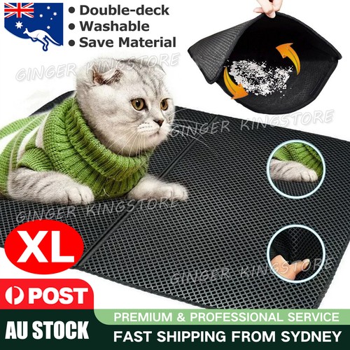 Cat Litter mat Large Kitty Litter Box Trapping Sifting Mats Waterproof ...