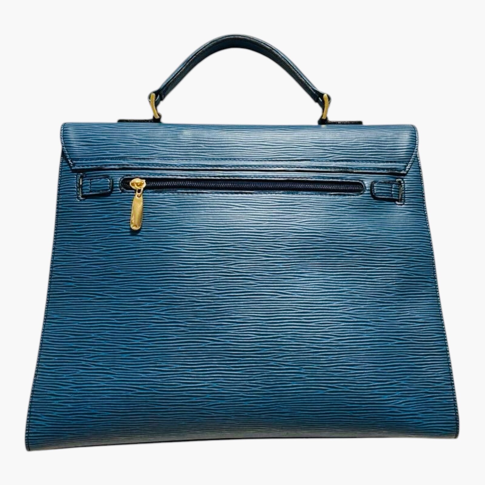 Giorgio Valenti Handbag Leather Blue Bag Luxury Item Gold Hardware | eBay