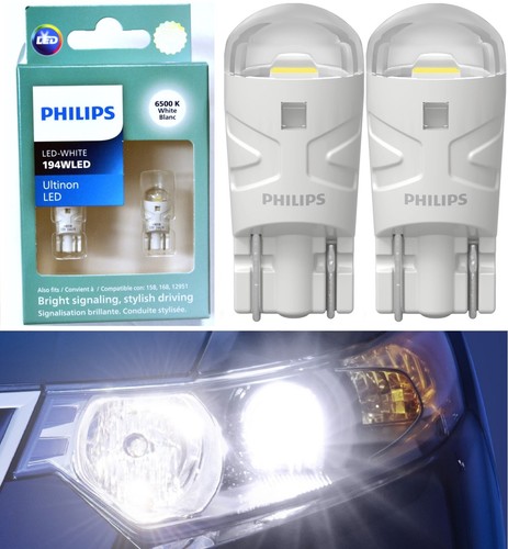 Philips Ultinon LED Light 194 White 6000K Two Bulb Rear Side Marker ...
