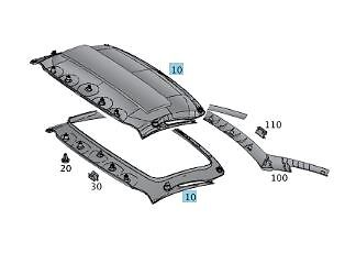MERCEDES-BENZ SLK R172 Roof Top Headliner A17279000459H23 New Genuine ...