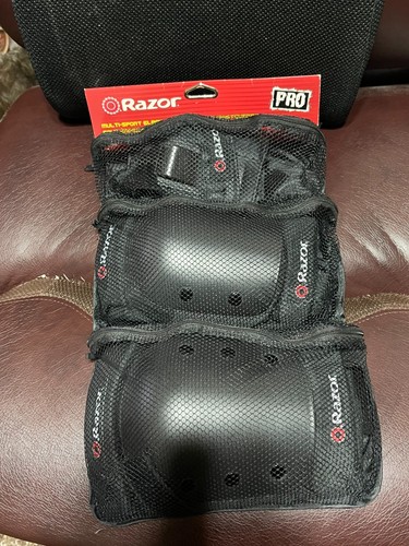 Razor PRO Youth Multi-Sport Elbow & Knee Pad Wrist Guard Set Black ...