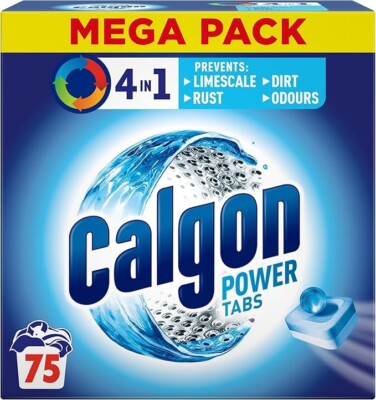 Calgon 4-in-1 Washing Machine Cleaner and Water Softener Tablets, 75 ...