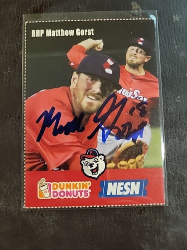 Pawtucket Paw Sox Team Set Matthew Gorst RC Rookie Card Signed IP Auto ...