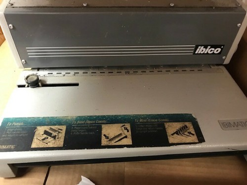 Ibico Ibimatic Binder Heavy Duty Metal Comb Bonding And Punch Machine ...