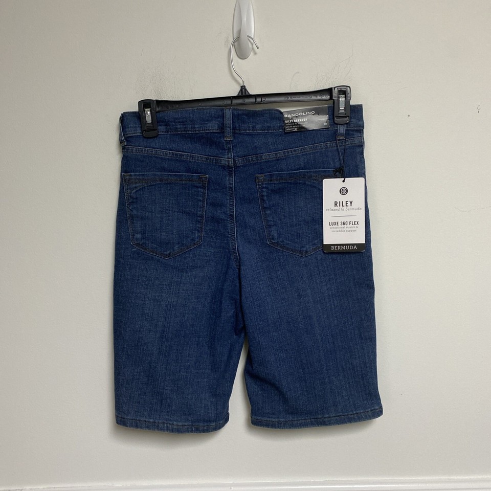 Bandolino Riley Bermuda Relaxed Fit Lux 360 Flex Jean Shorts Size 10 | eBay