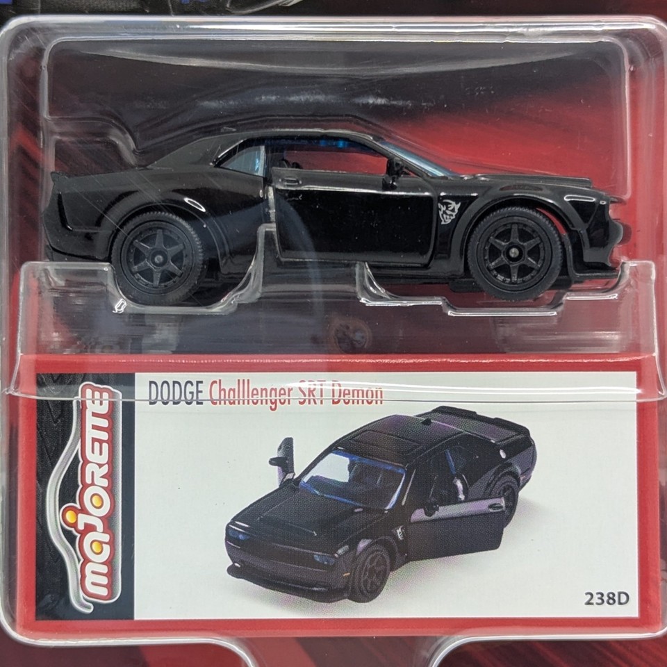 Majorette Dodge Challenger SRT Demon 1:64 Scale Black Deluxe Diecast ...