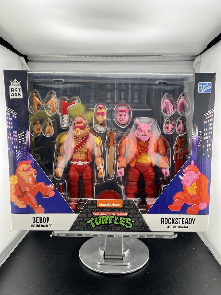 SDCC 2022 BST AXN TMNT Arcade Bebop & Rocksteady Figures 2 Pack Loyal ...