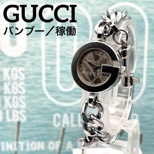 Gucci 107 Women's Watch G-Face Chain Band Bamboo GUCCI,14580 | eBay