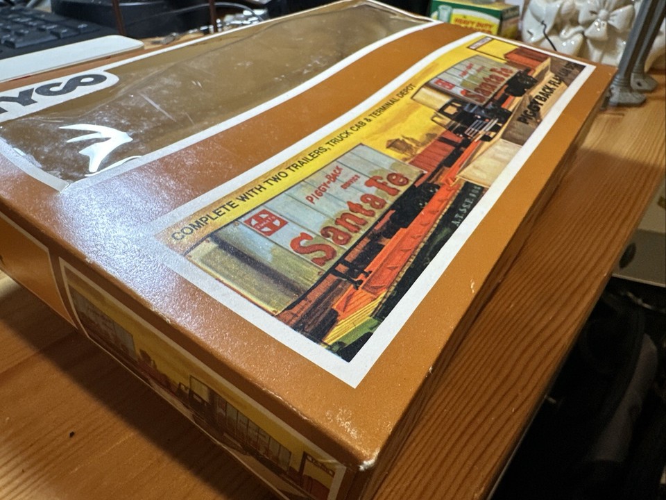 TYCO Vintage HO Scale Santa Fe Piggyback Flat Car Set #T348A-500 | eBay