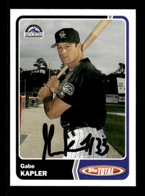 GABE KAPLER SIGNED 2003 TOPPS TOTAL #408 - ON-CARD AUTO - COLORADO ...