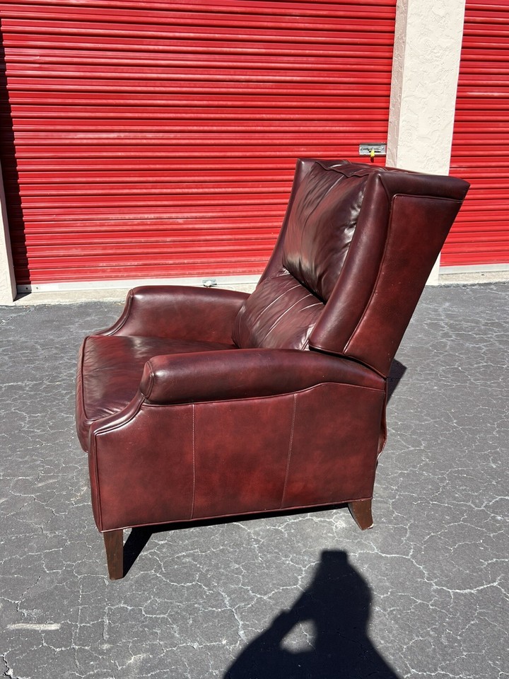 Hancock & Moore Burgundy Leather Grayson recliner - Made In USA | eBay