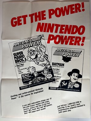 SNES Get The Power Nintendo Power Poster FREE SHIPPING! | eBay