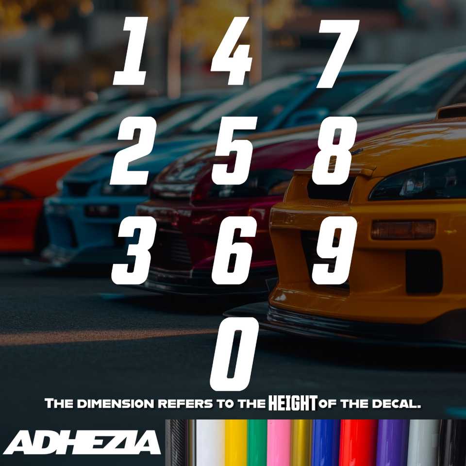 Custom Race Numbers 2X Vinyl Decal Sticker - Design for Cars, Bumpers ...