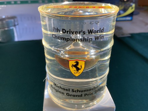 MICHAEL SCHUMACHER, 7 TIMES WORLD CHAMPION, ENGINE OIL FROM WINNING ...