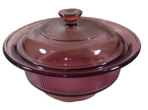 Corning Visions Cookware Cranberry Casserole with Lid V-30-B | eBay