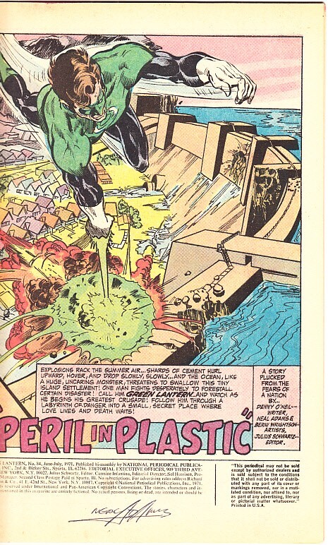 GREEN LANTERN #84 Signed Neal Adams "Peril In Plastic" 1971 Berni ...
