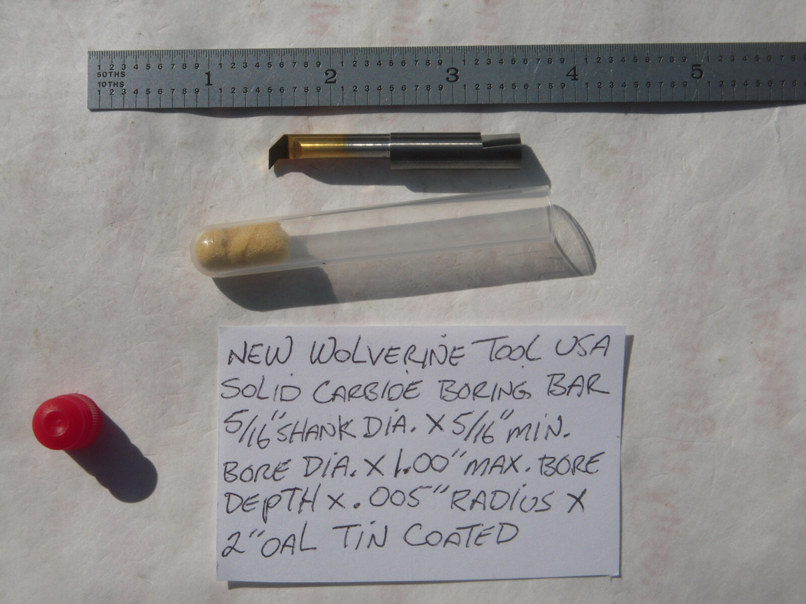 NEW WOLVERINE USA CARBIDE BORING BAR 5/16" MIN. BORE X 1" MAX DEPTH X ...