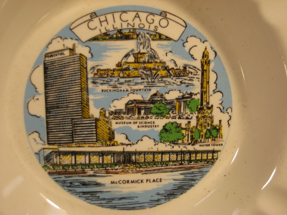 Sabin Crest-O-Gold Chicago McCormick Place Souvenir Ashtray Ash Tray ...