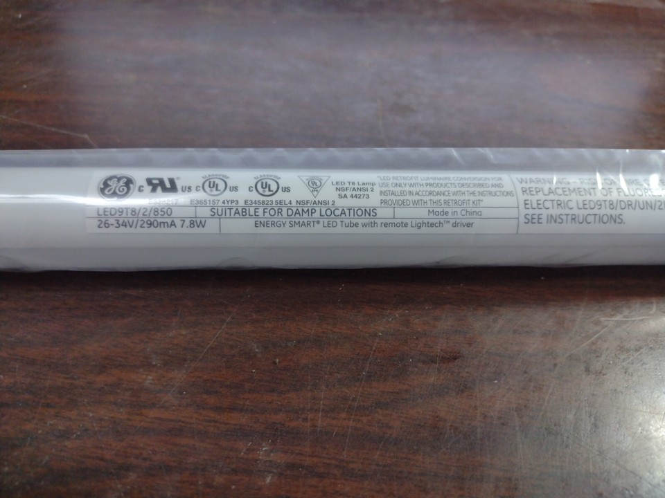 GE LED9T8/2/850 LED BULB T8 TUBULAR SHAPE 2 FOOT 8 WATT 5000 K G13 NEW ...