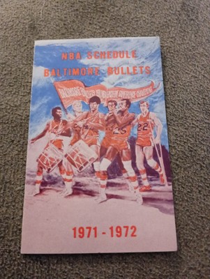 1971-72 Baltimore Bullets Schedule near mint looks like team issue. | eBay
