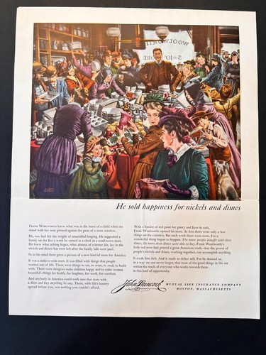 Vintage John Hancock Mutual Insurance Ad Frank Woolworth 11" x 14" | eBay