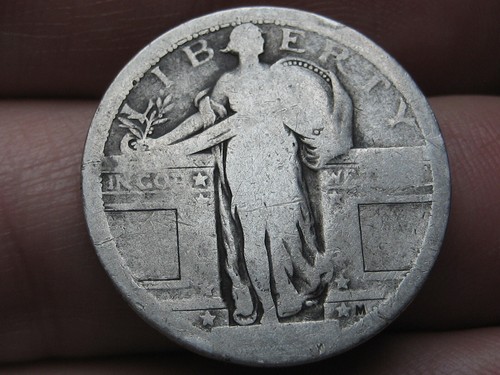 Dateless Silver Standing Liberty Quarter, Type 1 Variety Minted in 1916 ...