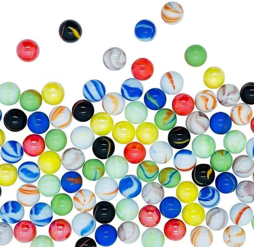 100 Pieces Colorful Glass Marbles Set for Marble Games, Marbles Bulk ...