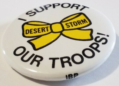 Collectible Desert Storm Pinback Button "I Support Our Troops" w/ Yellow Ribbons | eBay