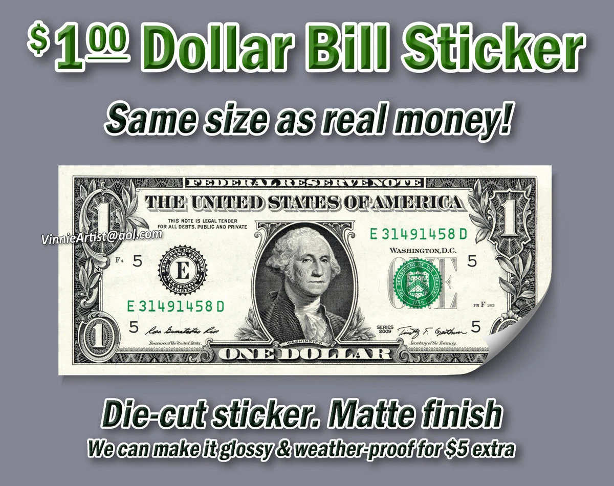 1 Dollar Bill Actual Size