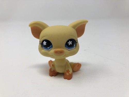 Littlest Pet Shop(346)- Cuddliest Yellow Pig w Blue Flower Eyes #475 ...