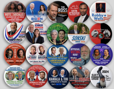 2024 Candidates Buttons SET COLLECTION President Political 3rd Parties ...