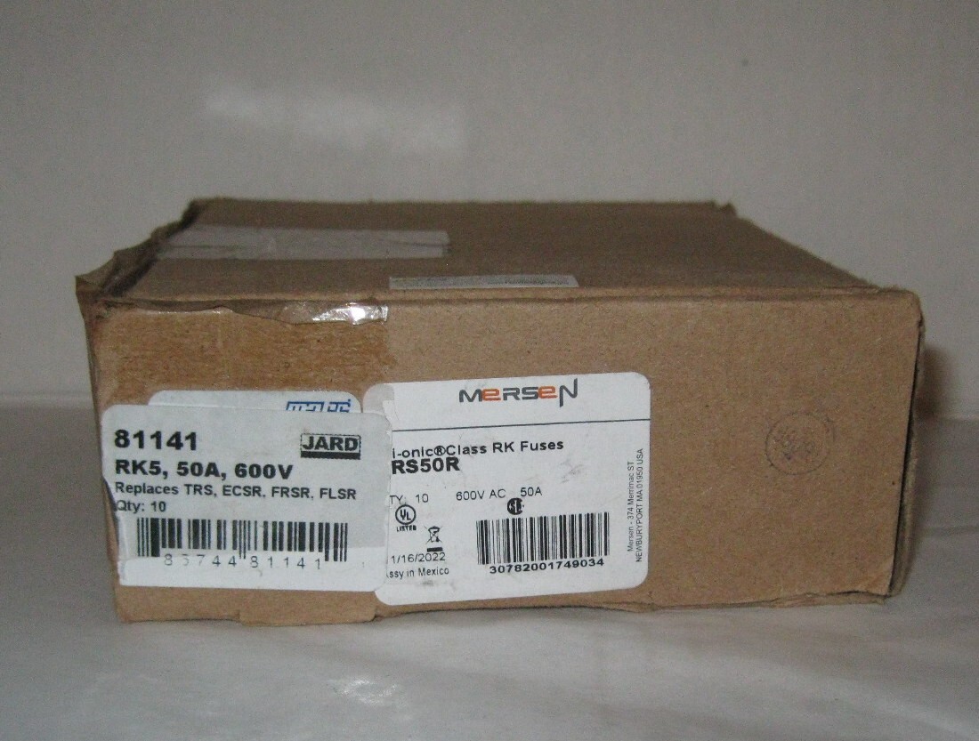 New Box of 10 Mersen Ferraz Shawmut TRS50R 50 Amp 600 Volt Tri-Onic ...