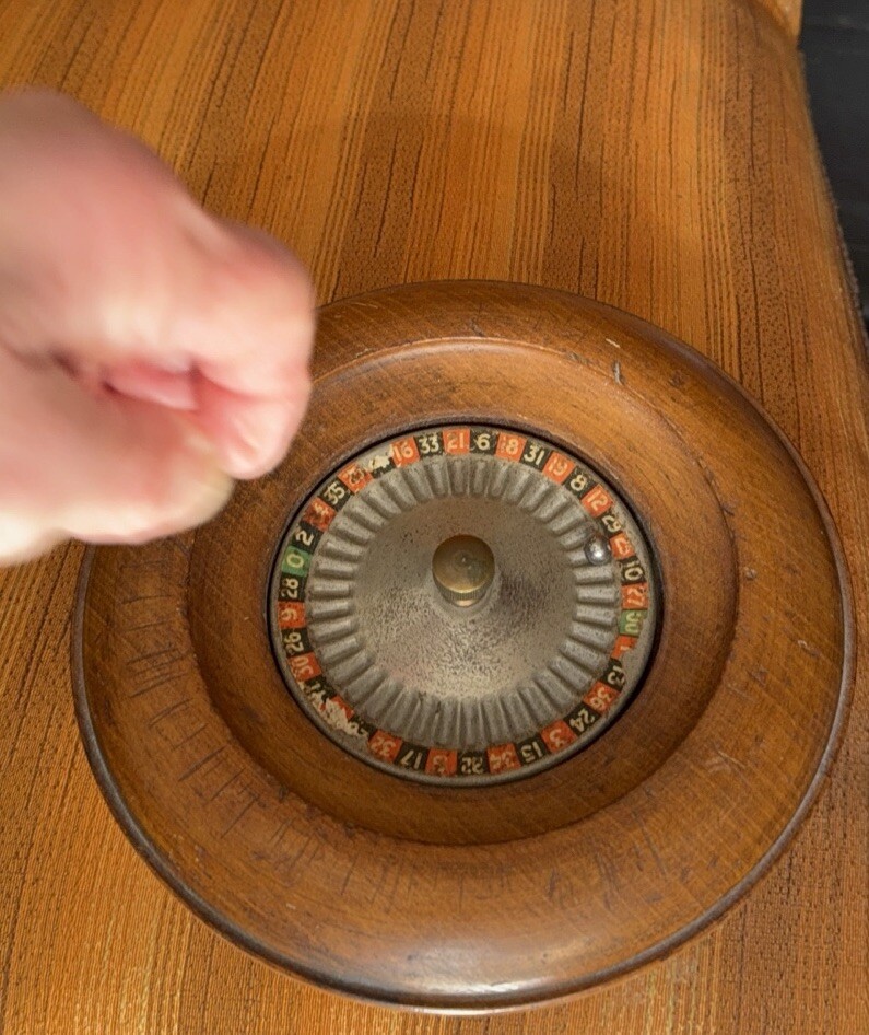 Vintage Casino Wood Mini Roulette Wheel | eBay
