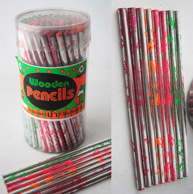 8X RARE VINTAGE 80'S WOODEN PENCILS SILVER COLOR STATIONERY HORSE ...