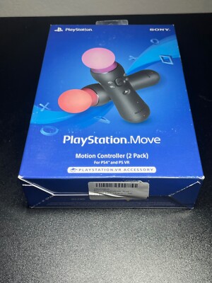 Sony Playstation 4 Move Controllers PS4 PS VR Black 2 Pack - NIB🔥Fast ...